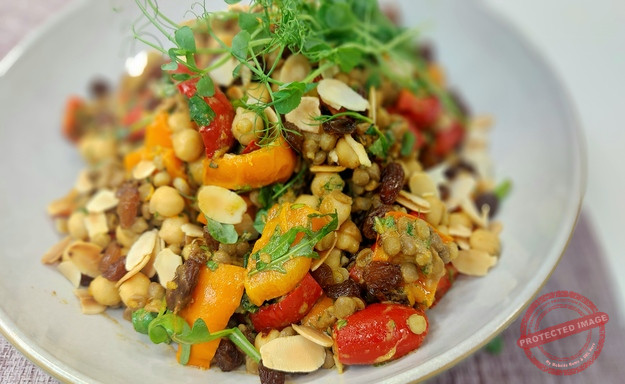 Roasted pepper salad with orange mustard dressing - Aceline